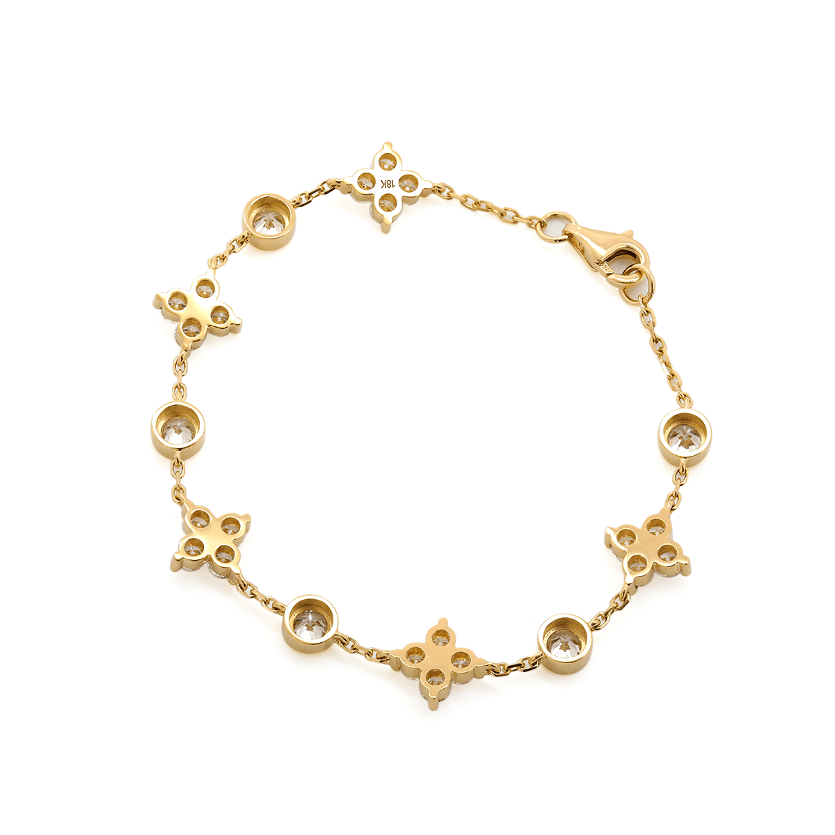 Round Lab Diamond Fancy-Shape Station Chain Bracelet – MMR