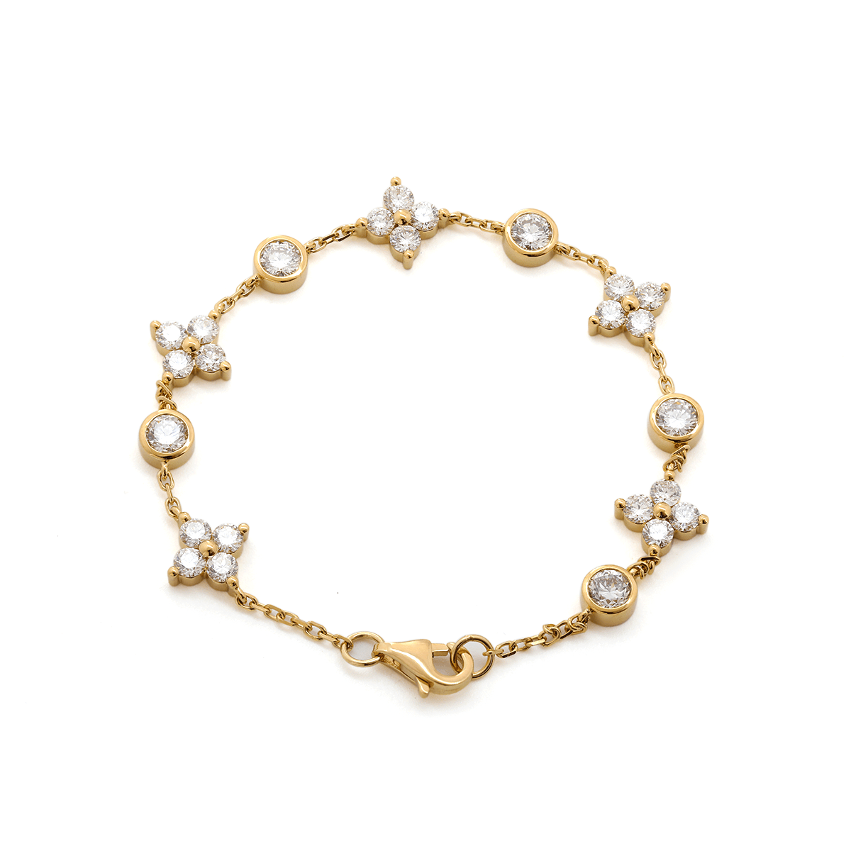 Round Lab Diamond Fancy-Shape Station Chain Bracelet – MMR